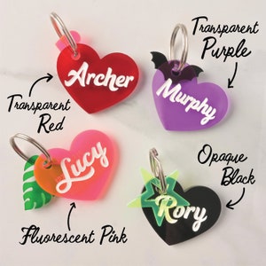 Lucy Heart Personalized Pet Tag, Cat and Dog ID Tag - Etsy