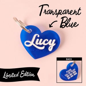 Lucy Heart Personalized Pet Tag | Custom Acrylic Pet ID Tag | Engraved ...