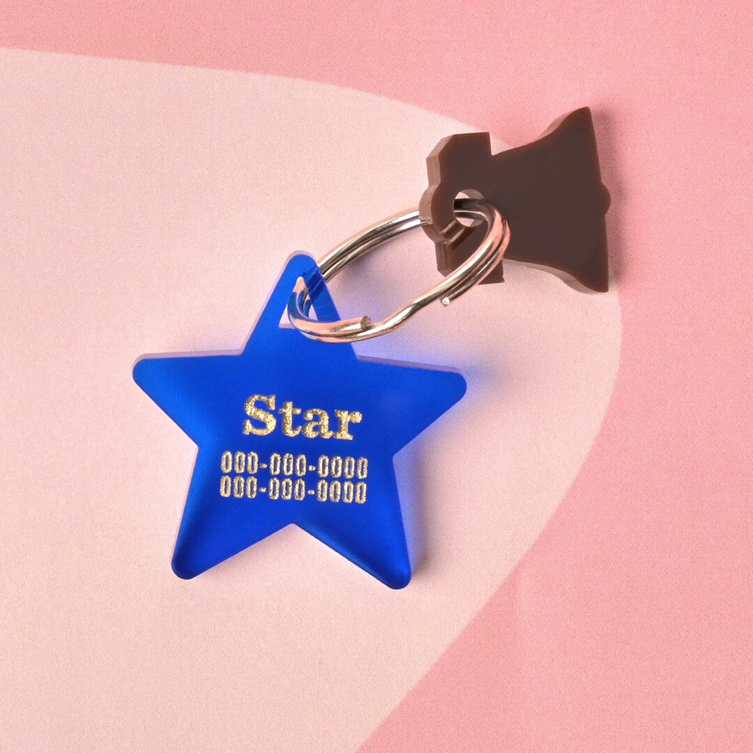 Star Pet ID Tag, Serif Font, Custom Cat and Dog Tag - Etsy
