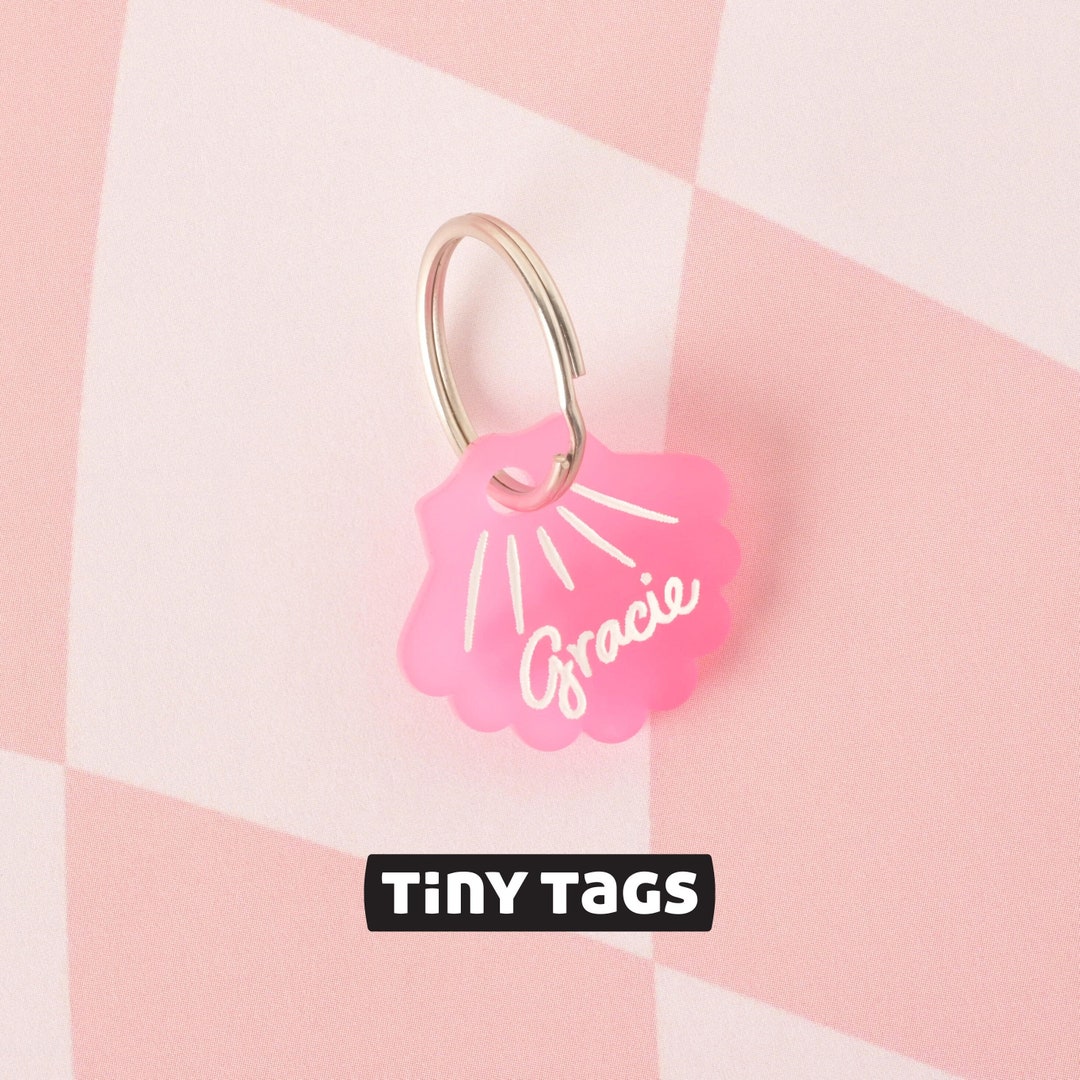Small Seashell Pet Tag: Personalized XS Cat or Dog Name Tag - Etsy
