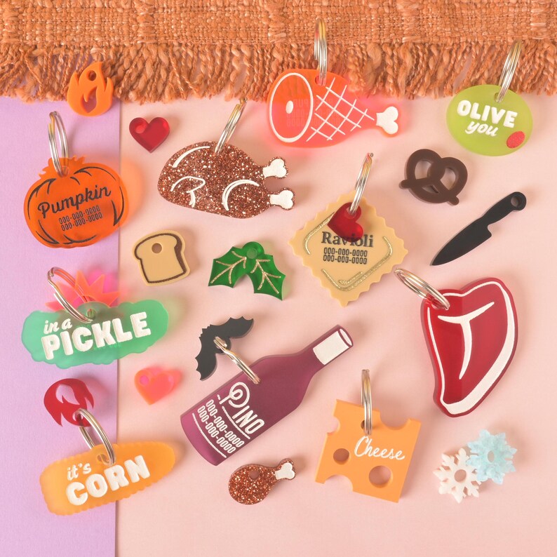 Thanksgiving Turkey Leg Mini Charm, Pet ID Tag Add-on - Etsy UK