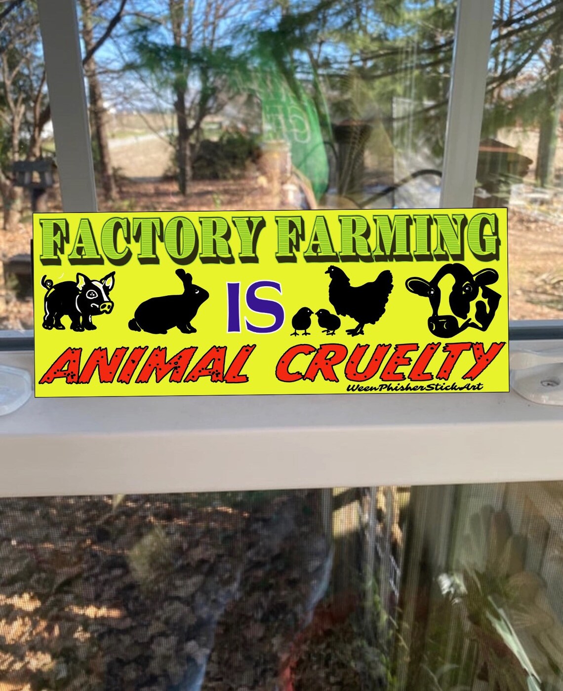 Factory Farming is Animal Cruelty Bumper Sticker 8x4 Item - Etsy