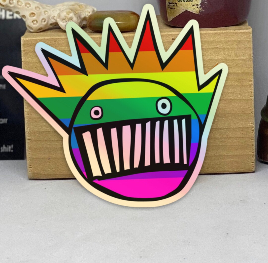 Rainbow Boognish Sticker – Holographic Die Cut Vinyl - Etsy
