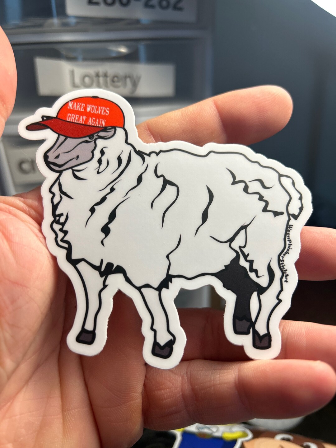 Red Hat Sheep Die Cut Vinyl Sticker Item 104 - Etsy