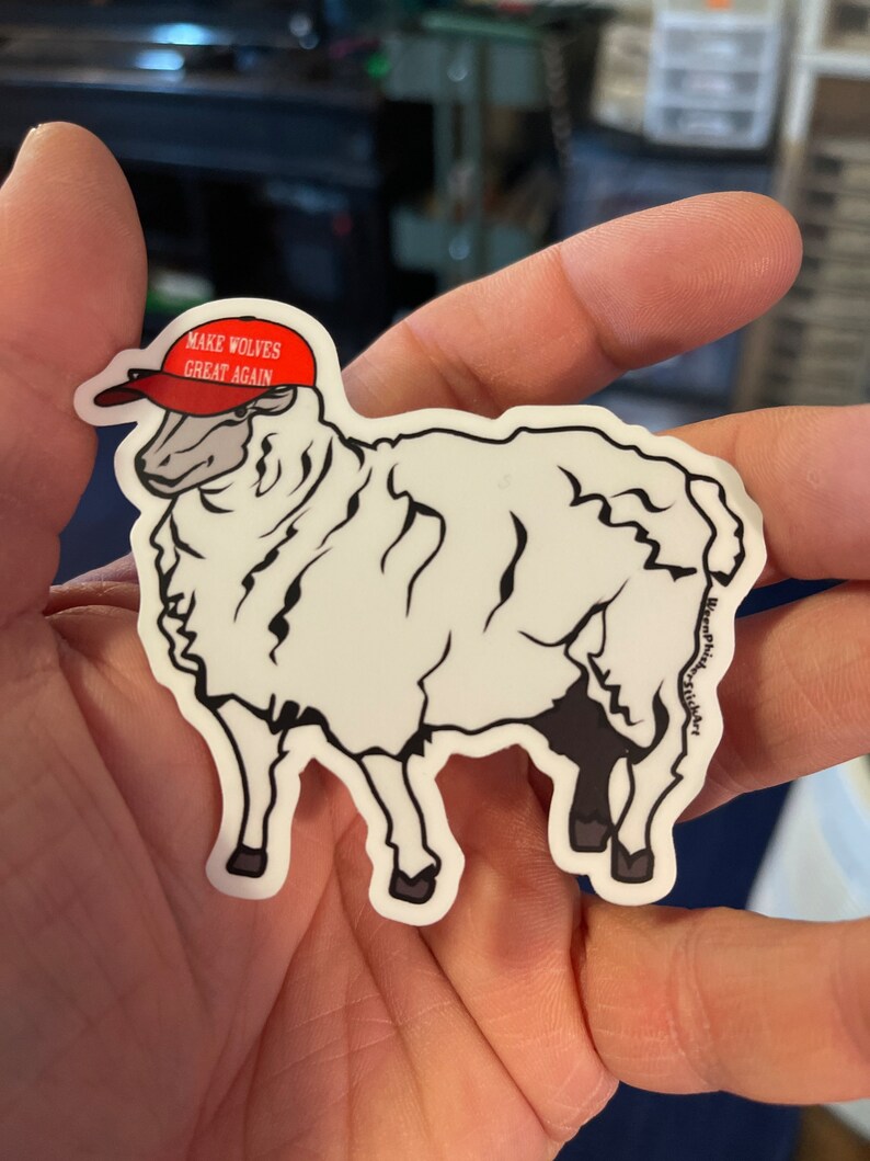 Red Hat Sheep Die Cut Vinyl Sticker Item 104 - Etsy