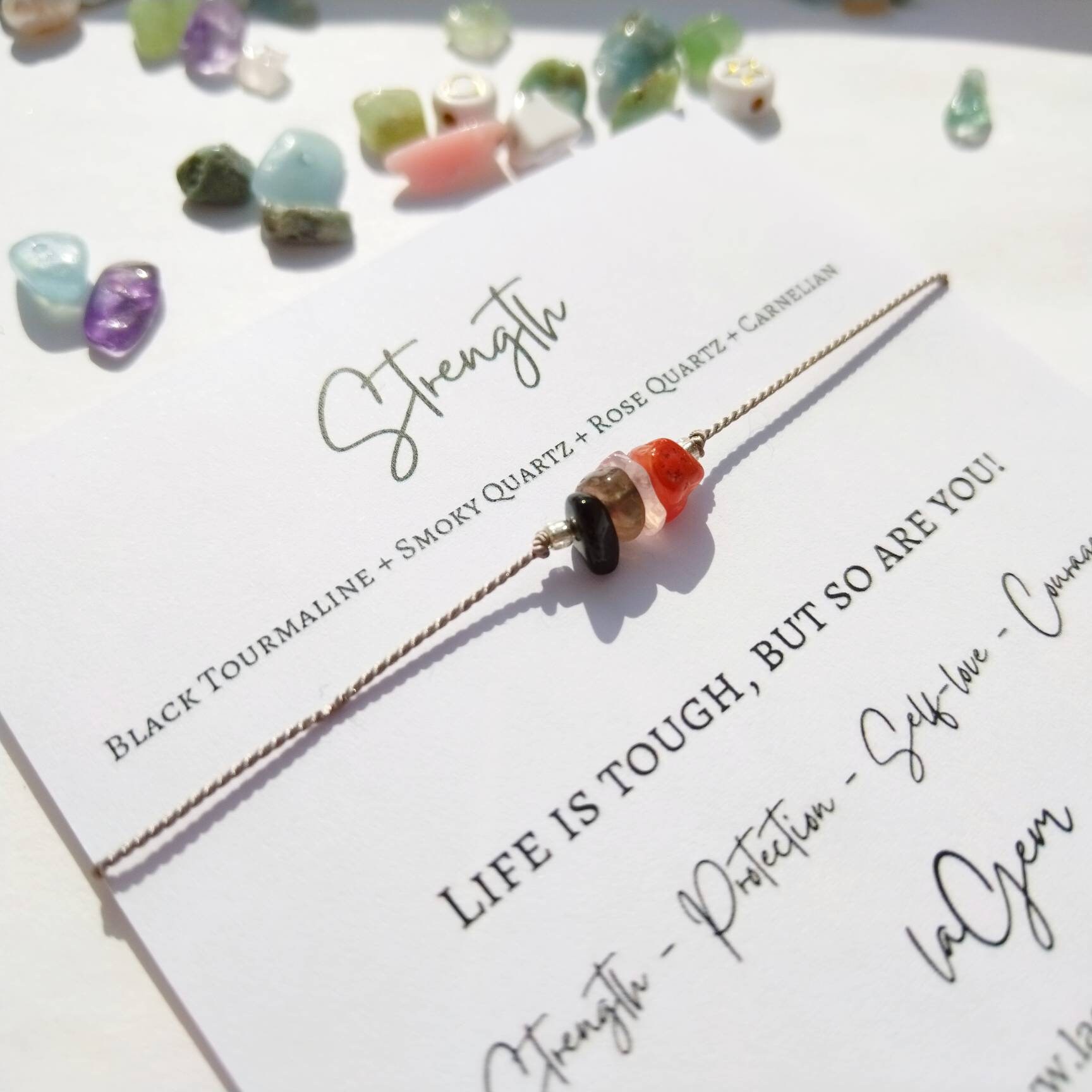 Strength Bracelet Thinking of You Gift Courage Jewellery - Etsy UK