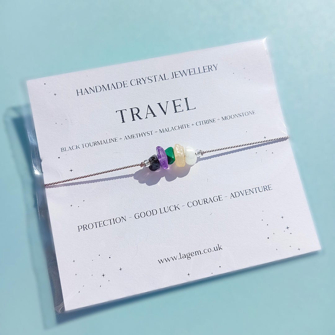 Travel Crystal Bracelet | Protection Gift | Travelling Gemstones ...