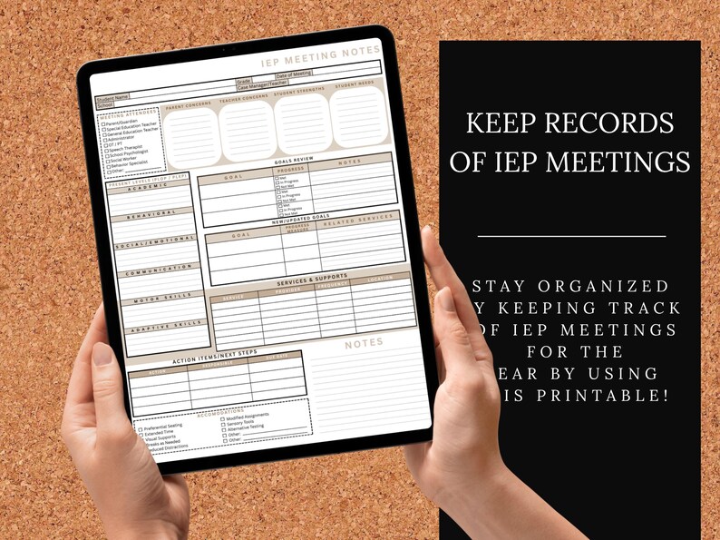 IEP Meeting Notes Printable | Special Education Template | IEP Forms ...