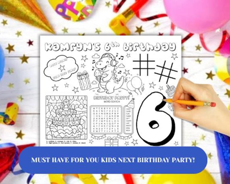 Custom Birthday Coloring Sheet Printable Personalized Birthday Activity ...