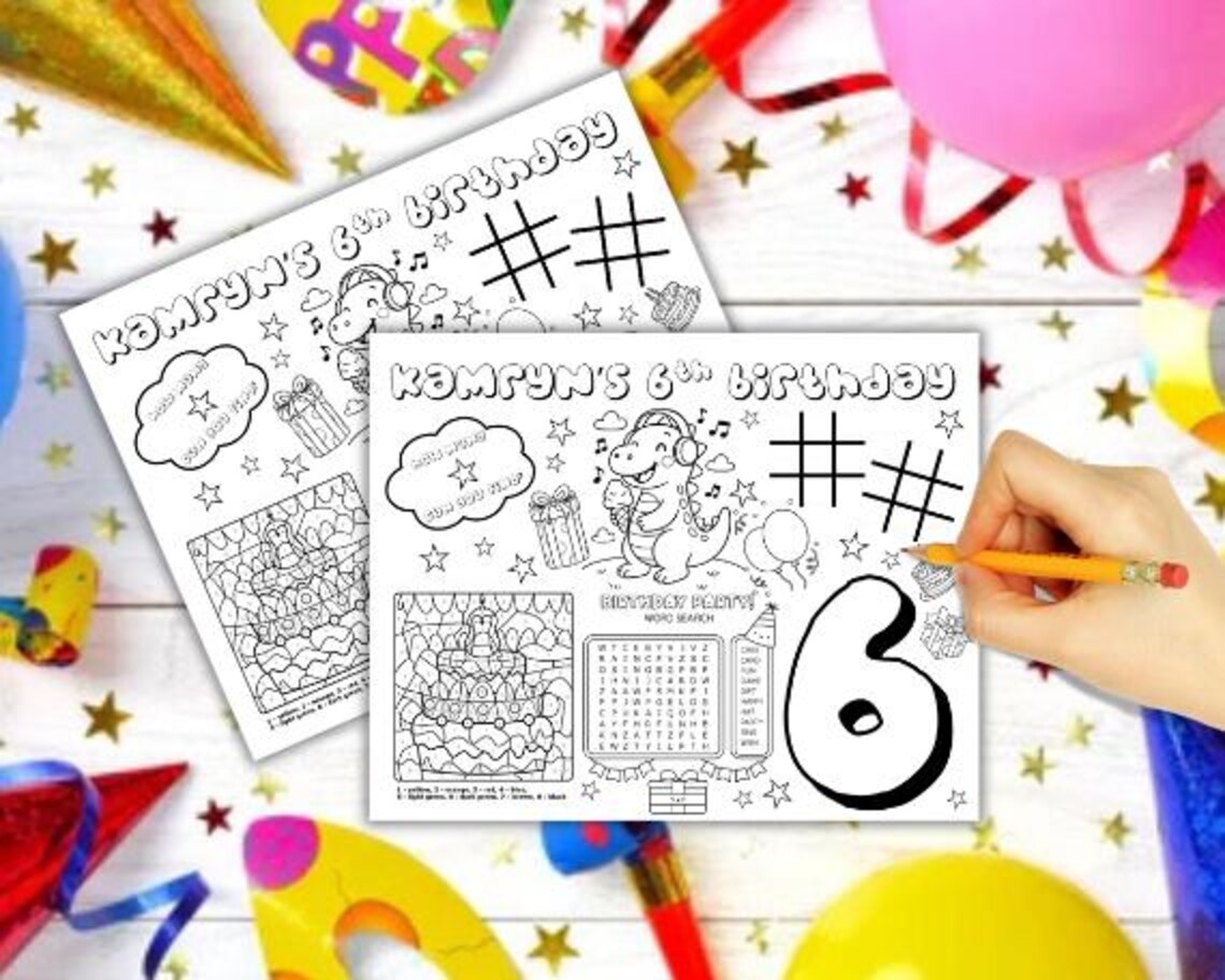 Custom Birthday Coloring Sheet Printable Personalized Birthday Activity ...