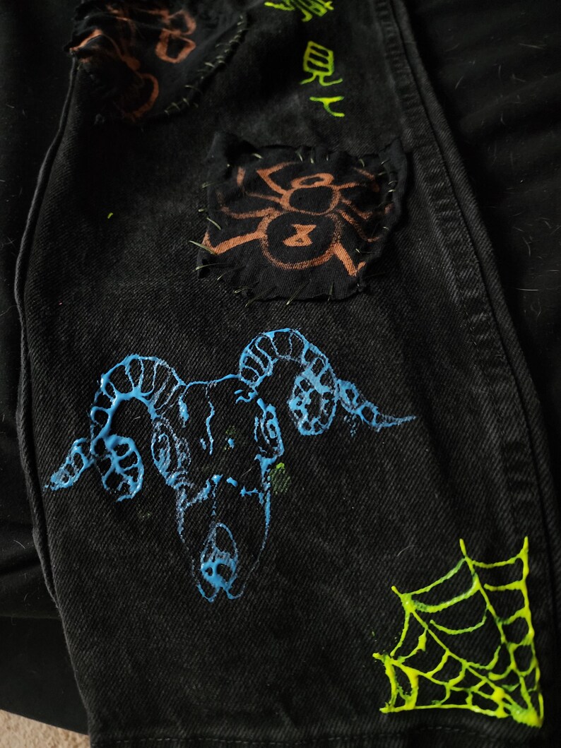 Alternative Jeans With Chain| Alternative Clothes| Handmade Jeans ...