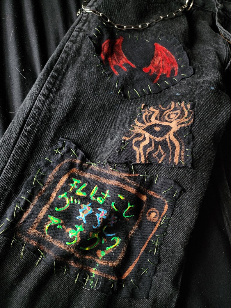 Alternative Jeans With Chain| Alternative Clothes| Handmade Jeans ...