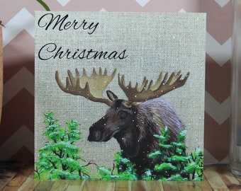 Moose Christmas Card - Etsy
