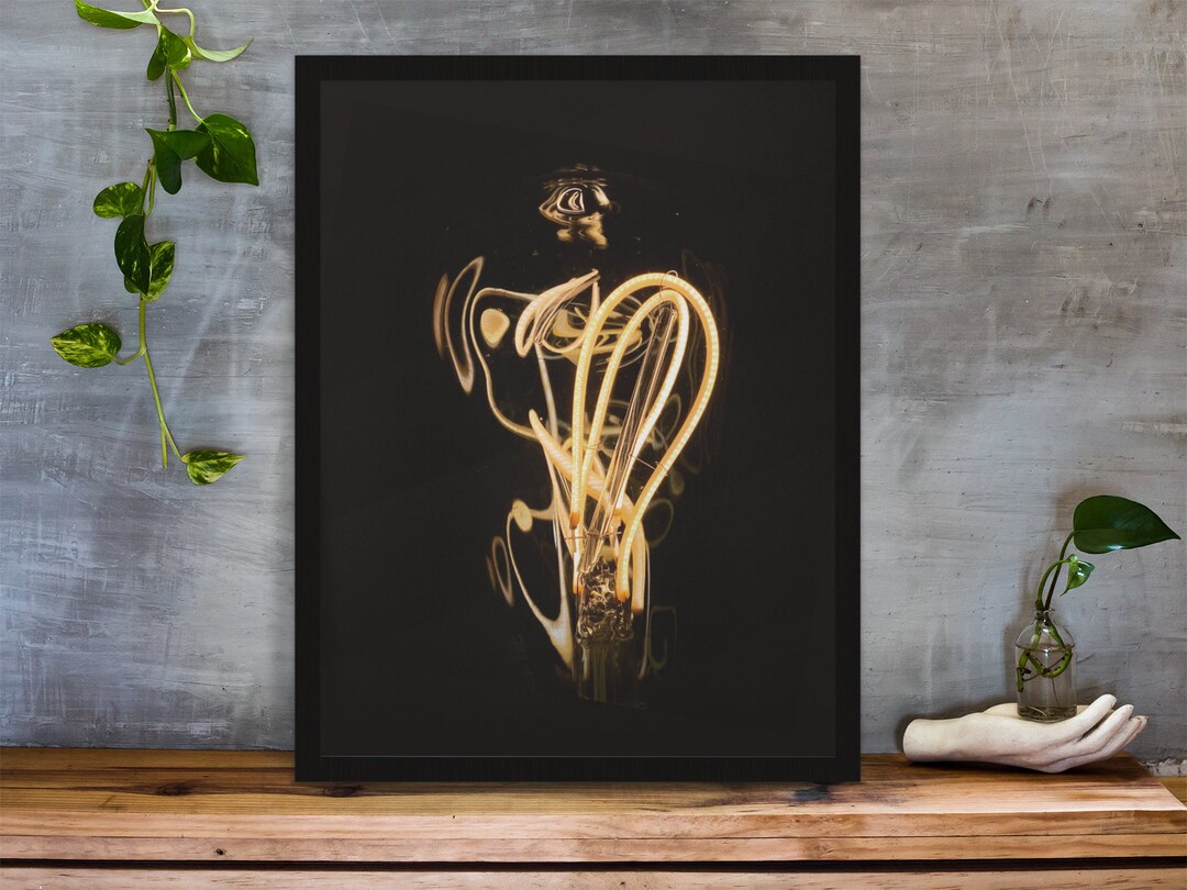 Lightbulb Print, Edison Lightbulb Digital Download, Printable Wall Art ...