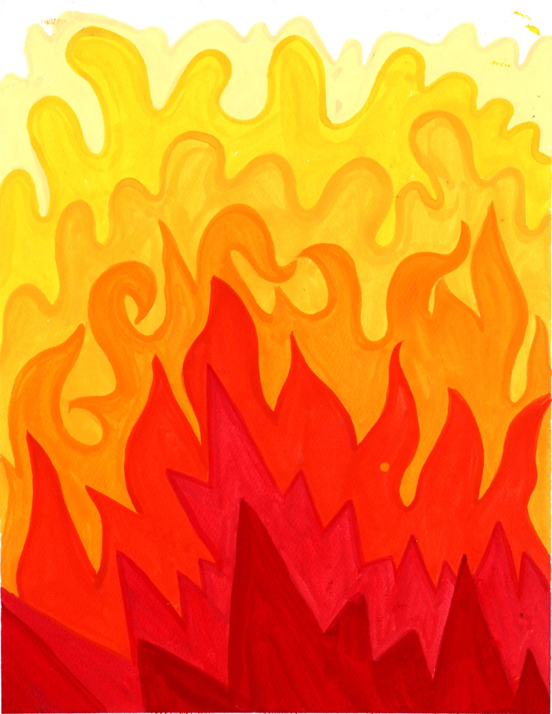 UNFRAMED Print Anger Gouache Original Abstract Fire Red Bright - Etsy