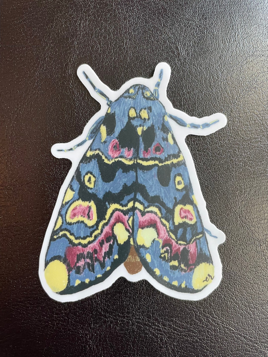 3” Fuzzy Moth Vinyl Sticker for Laptops Yeti Cup Water Bottle ...