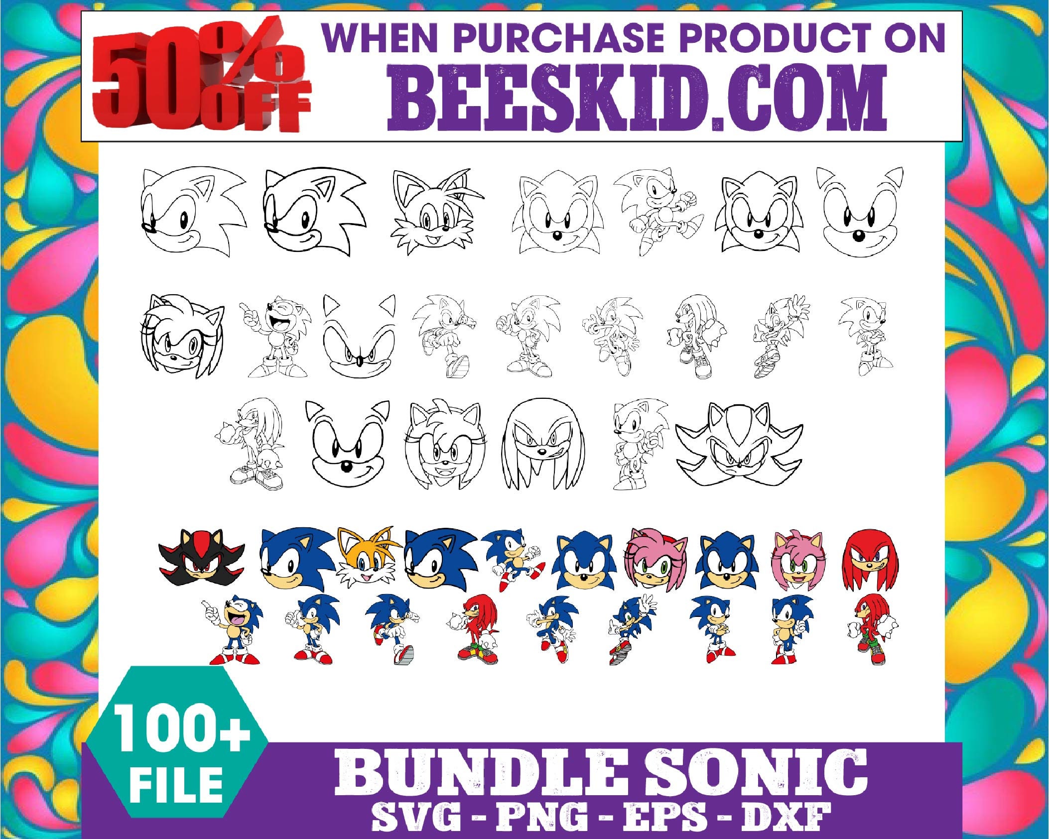 Sonic the Hedgehog Bundle Svg Sonic Svg Sonic Characters Svg - Etsy ...