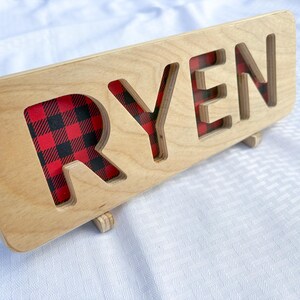 Custom Wooden Name Puzzle – Personalized Baby Gift – Natural Toddler ...