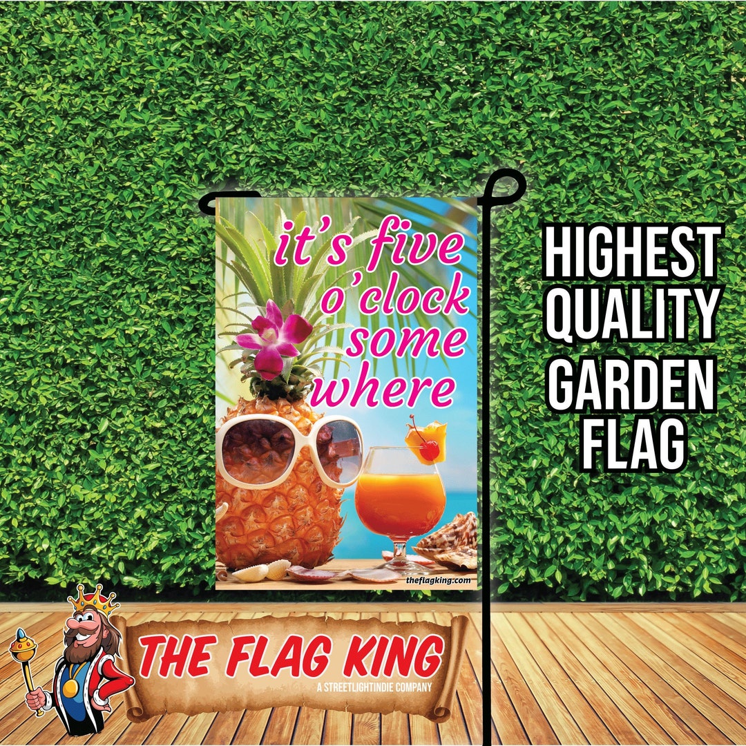It's 5 O'clock Somewhere Happy Hour Garden Flag Sign Funny - Etsy