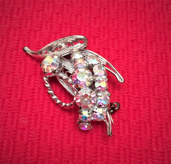 Vintage. Beautiful Aurora Borealis Rhinestone Pin, Br… - Gem