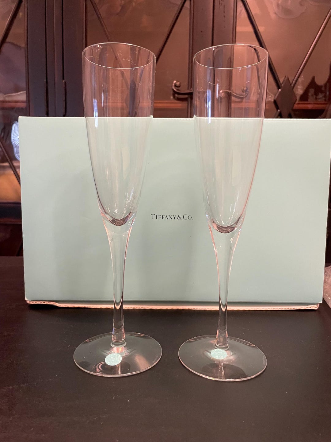 Tiffany & Co Classic Y Champagne Flutes Set of 2 With Box 9 1/4", Made ...