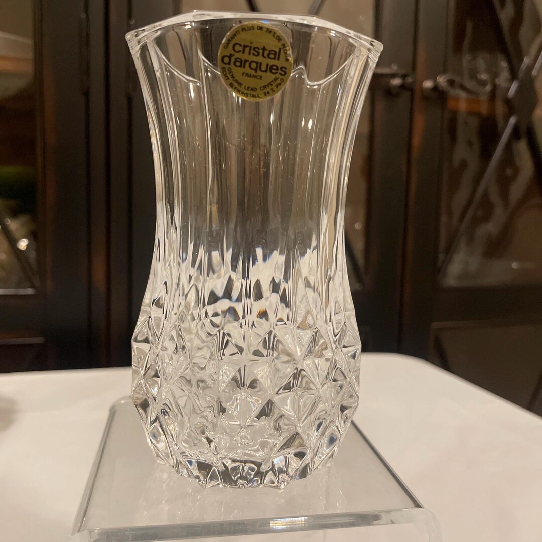 Vintage French Crystal Flower Vase Cristal D' Arques Glass Lead Crystal ...
