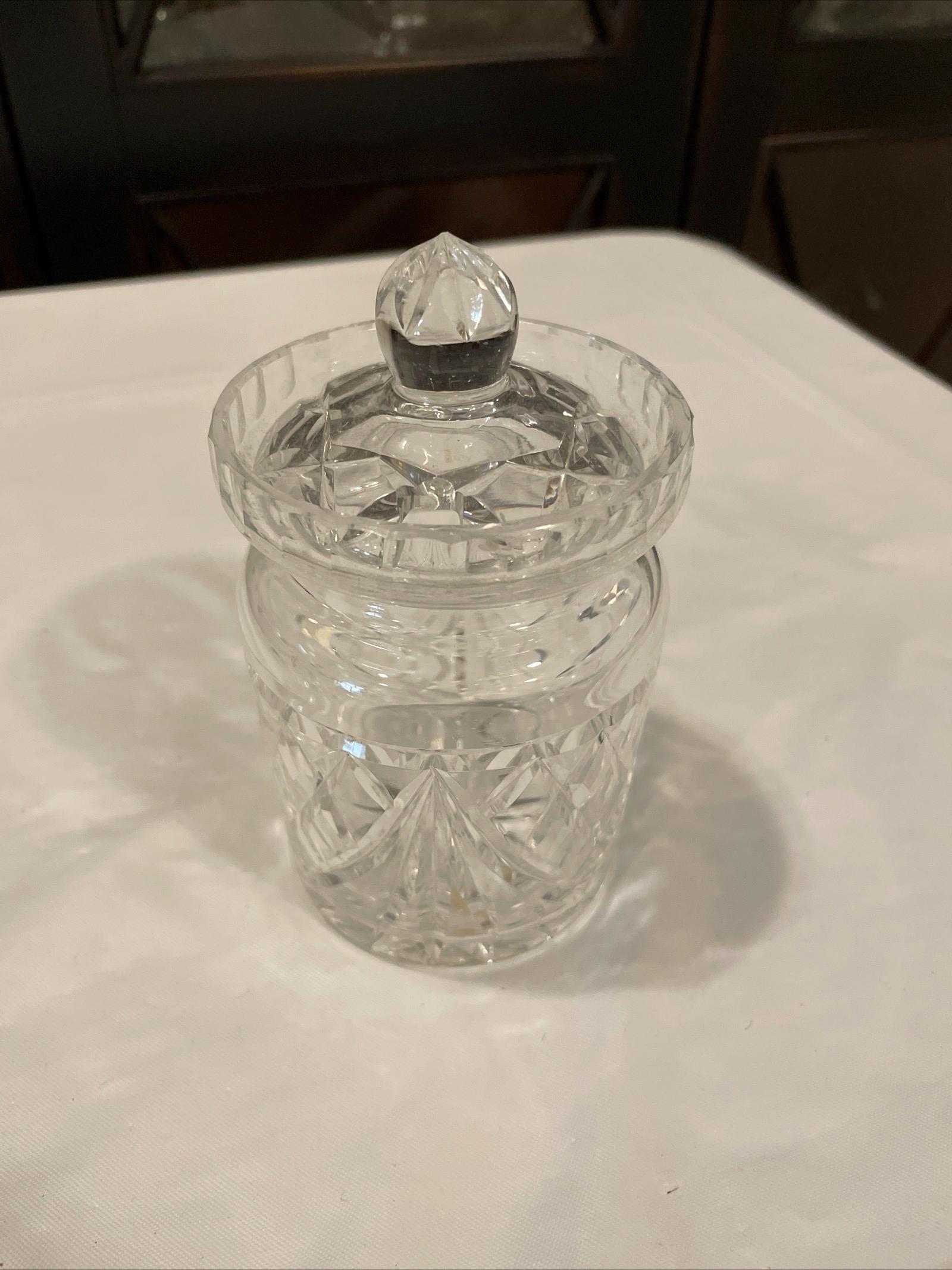 Vintage Crystal Cut Glass Jam Jelly Honey Jar With Lid - Etsy