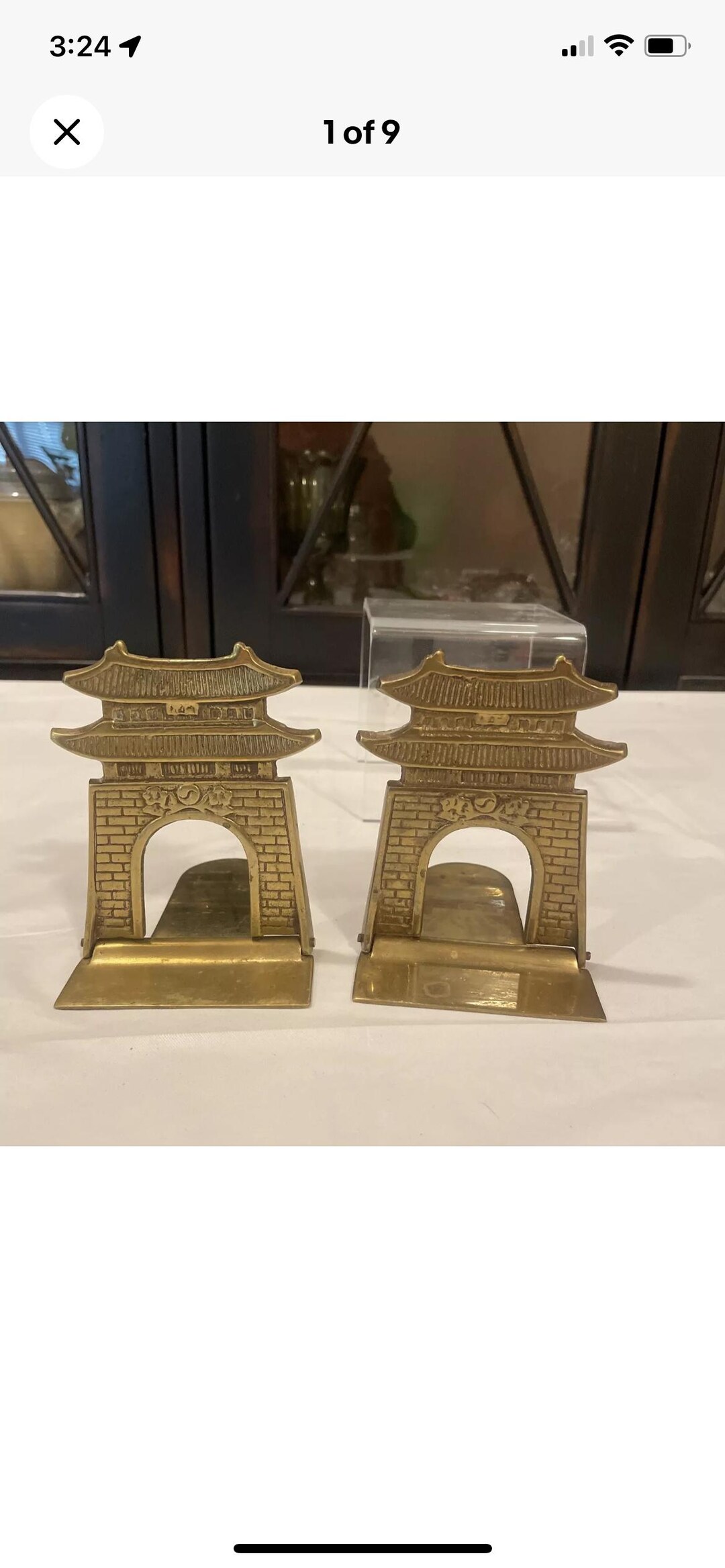 Vintage Folding Brass Asian Pagoda Gate Bookend From Korea set of 2 - Etsy