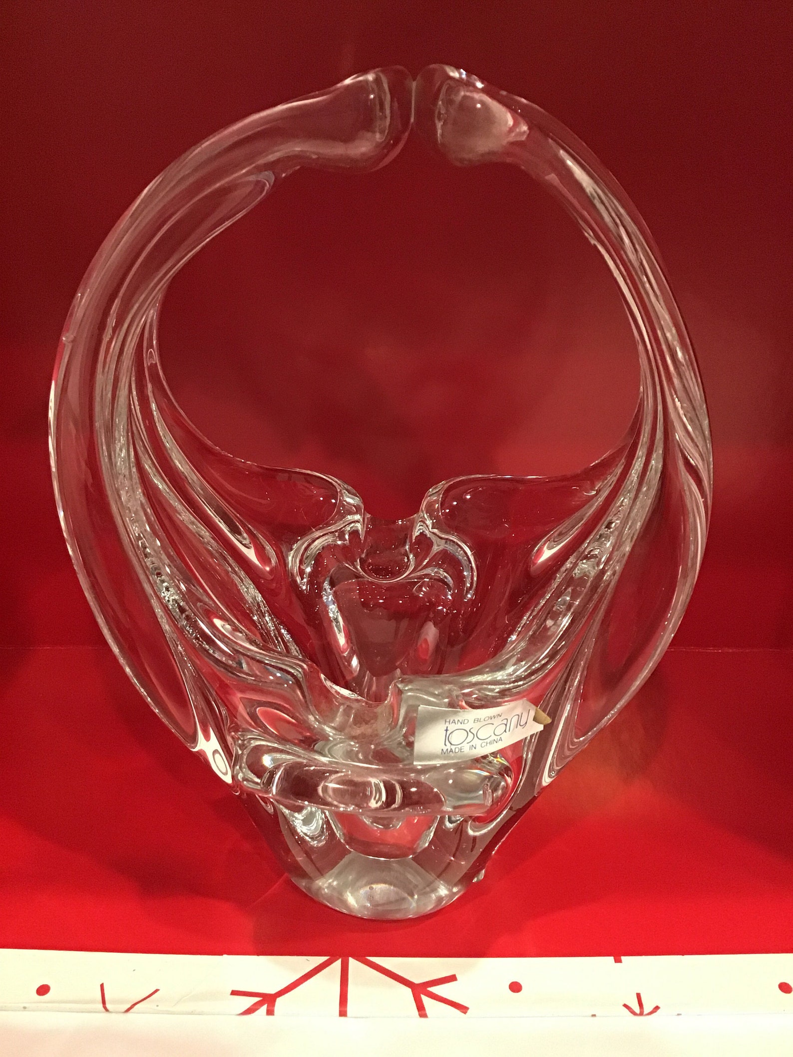 Vintage Toscany Crystal Glass Basket Vase Hand Blown - Etsy