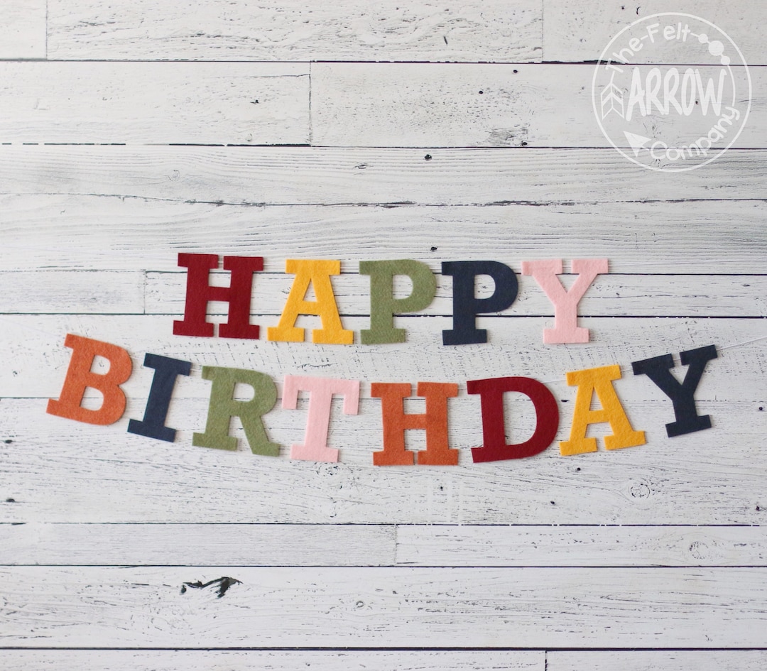 Handmade Felt Happy Birthday Banner: Reusable Party Garland - Etsy