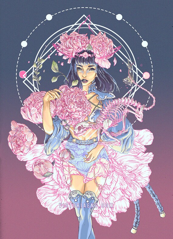 In Bloom Print Surreal Flower Witch Art Wall Art Home | Etsy