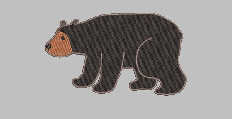 Black Bear Embroidery Design - Etsy