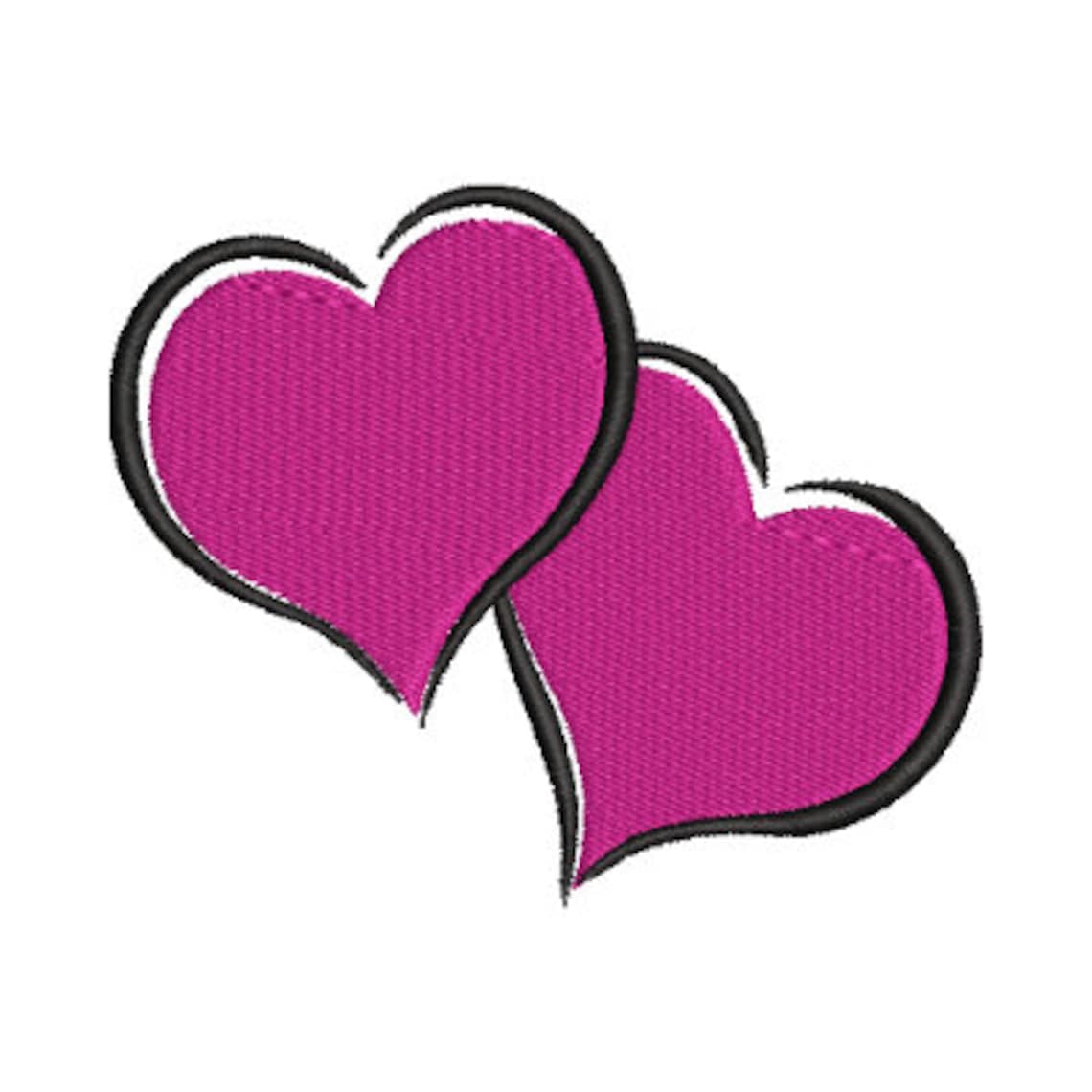 Double Heart Embroidery Design - Etsy