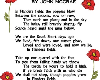 In Flanders Fields - John Mccrae, Remembrance Day Wall Art, Flanders ...
