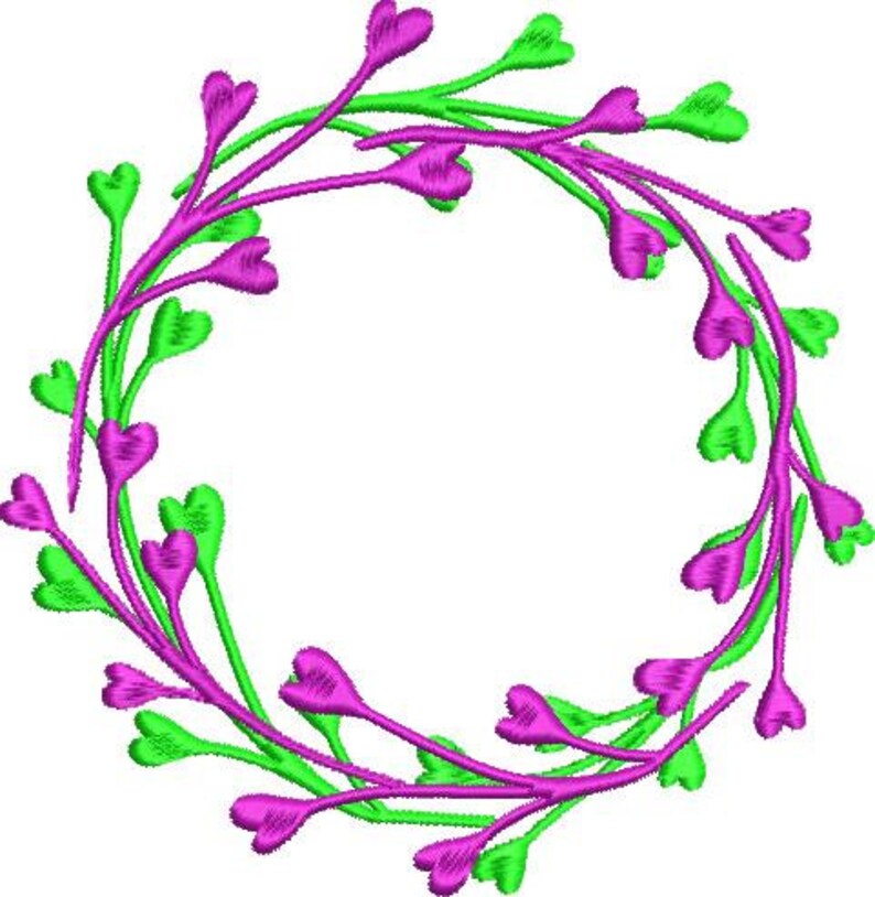 2 Color Wreath Embroidery File - Etsy