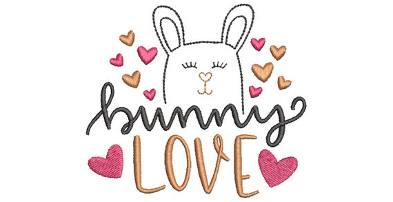 Bunny Love Embroidery Design - Etsy