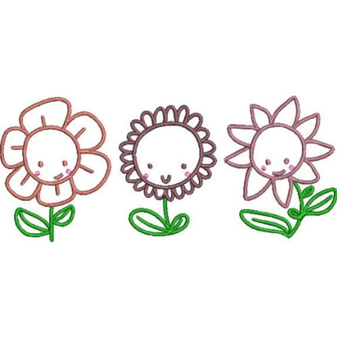 Flowers Embroidery Design - Etsy