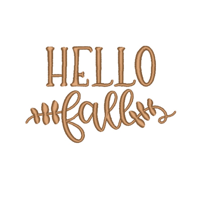 Hello Fall Embroidery Design - Etsy