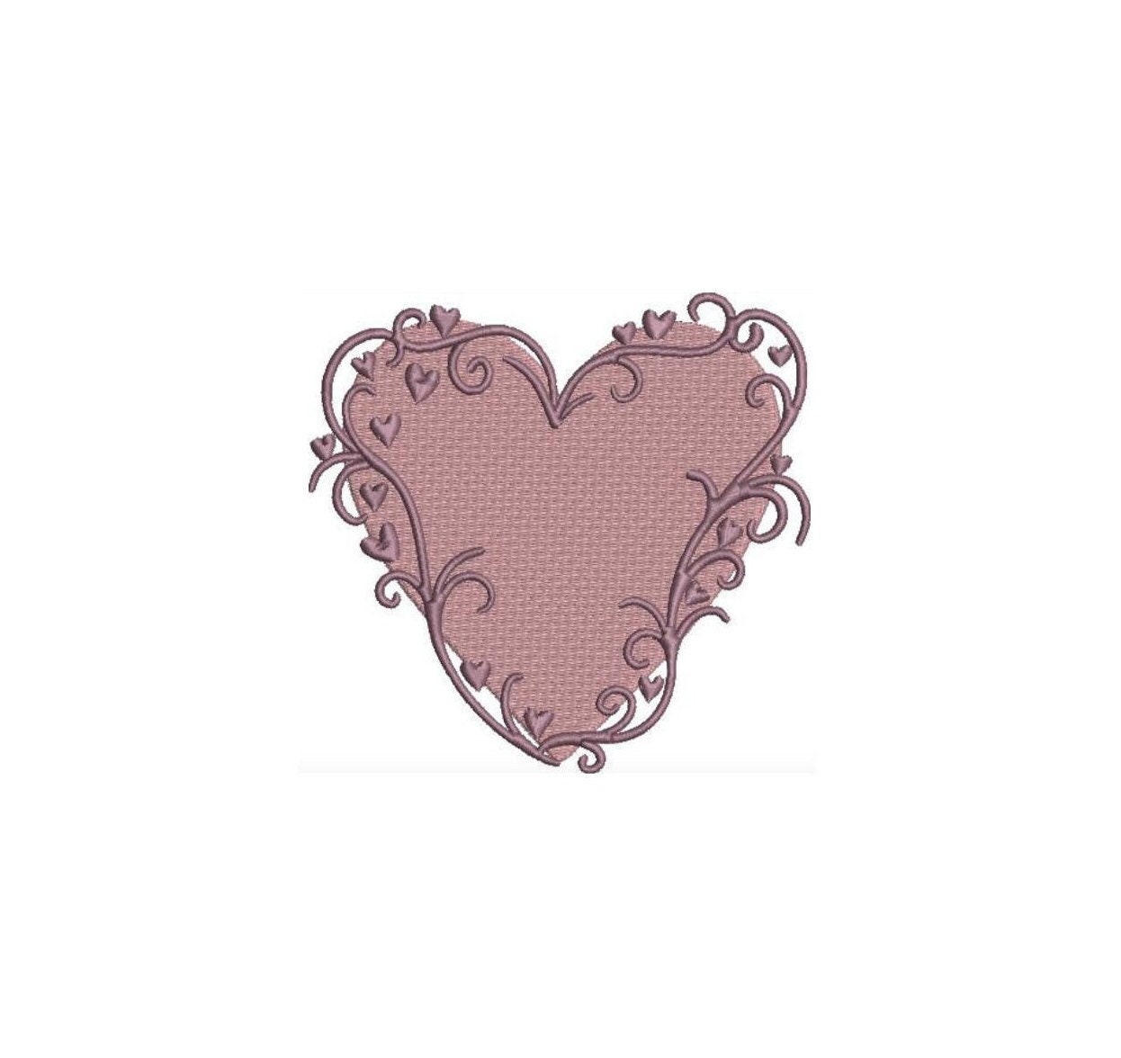 Fancy Heart Embroidery Design - Etsy