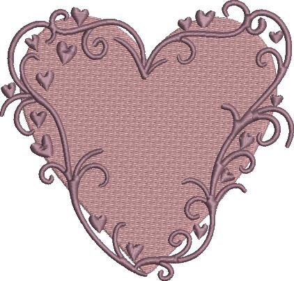 Fancy Heart Embroidery Design - Etsy
