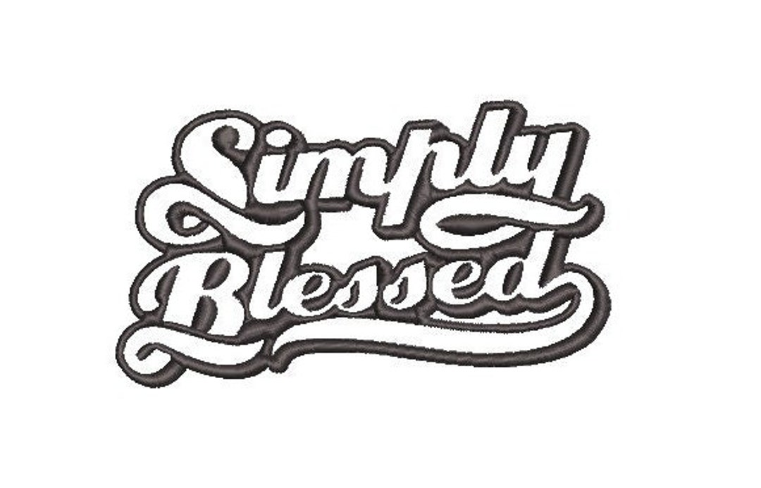 Simply Blessed Embroidery Design - Etsy