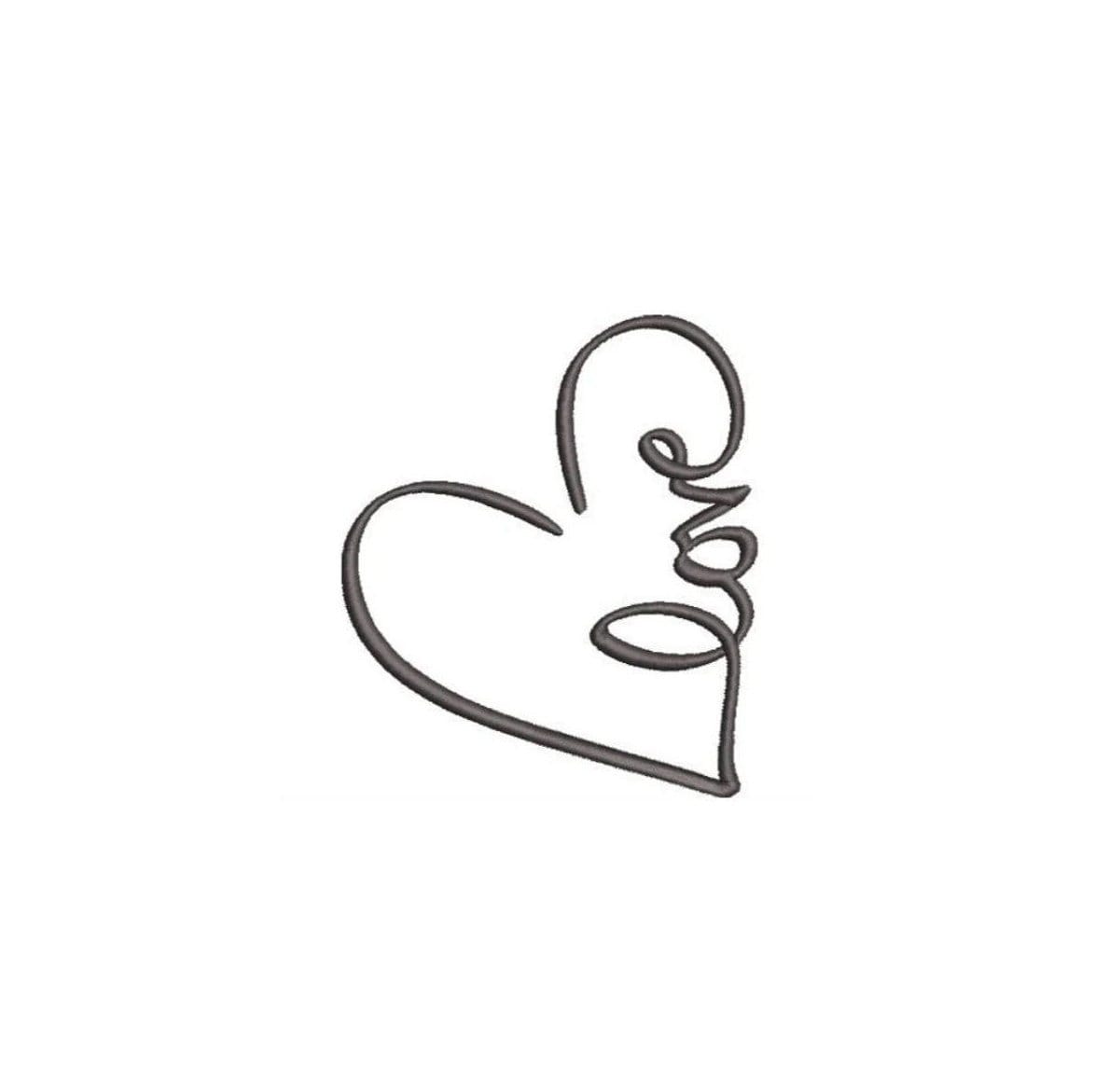 Love in A Heart Embroidery Design - Etsy