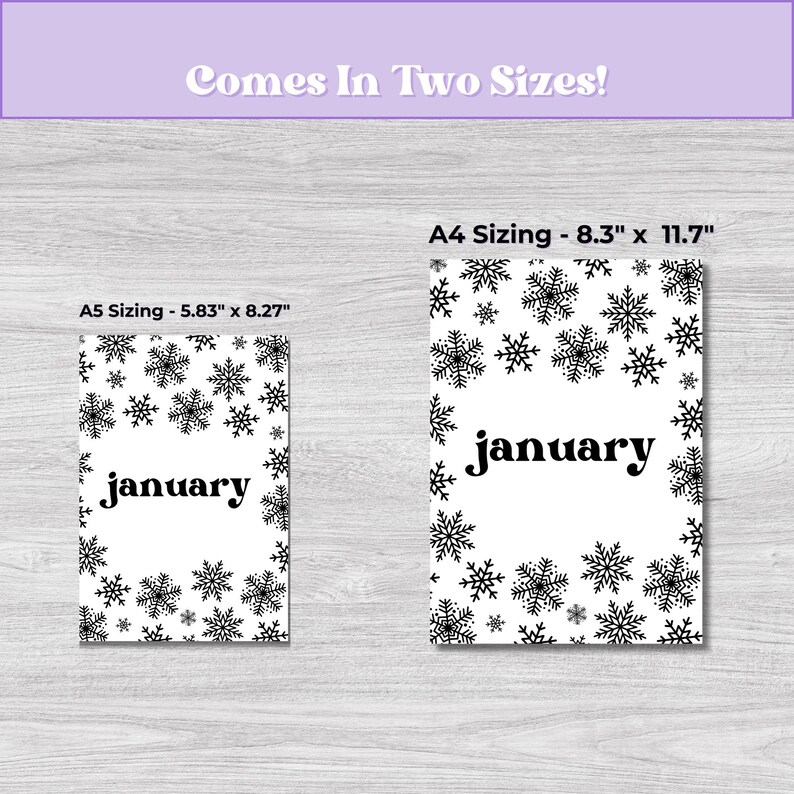12-month Printable Journal Calendar - Undated, Reusable Planner | A4 ...