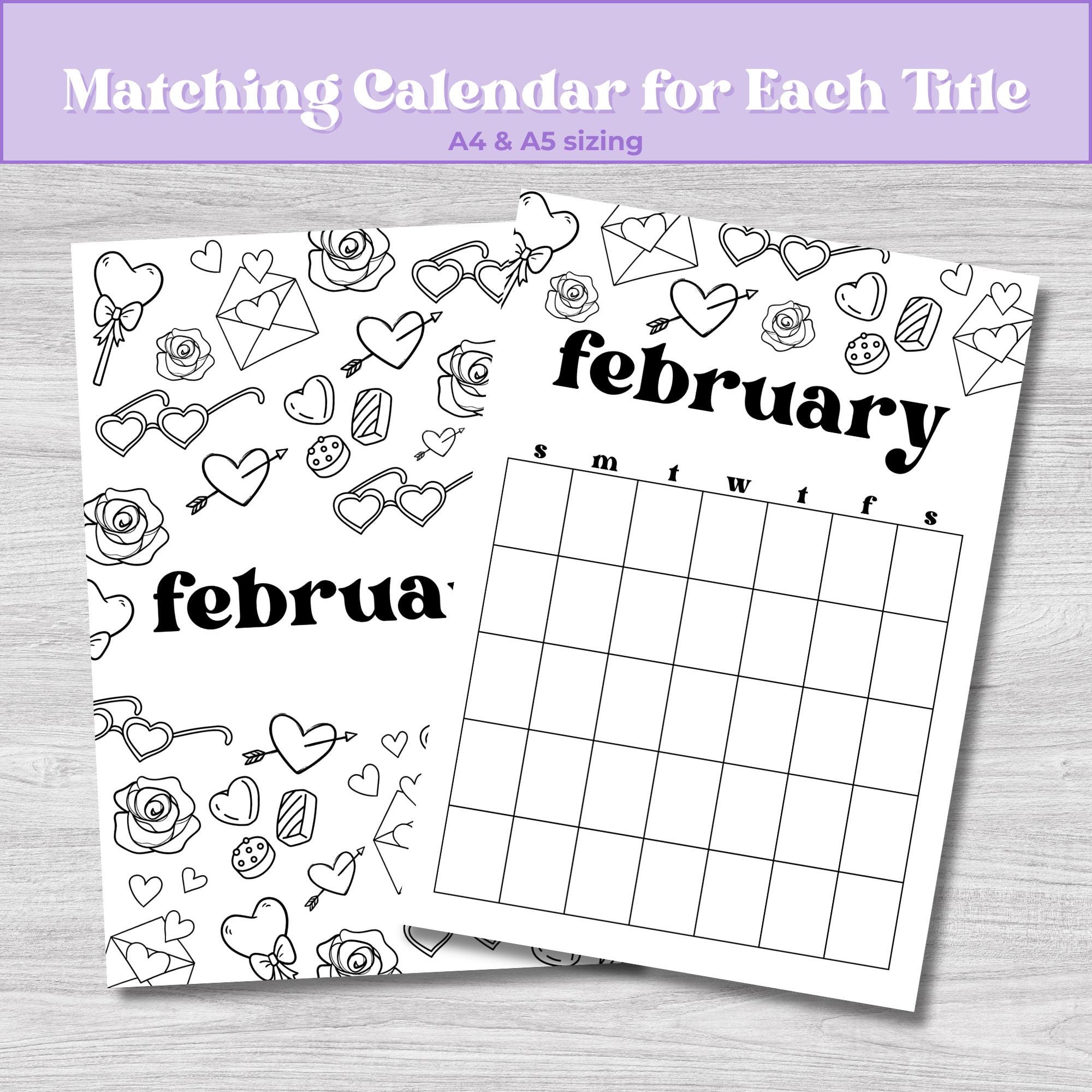12-month Printable Journal Calendar - Undated, Reusable Planner | A4 ...