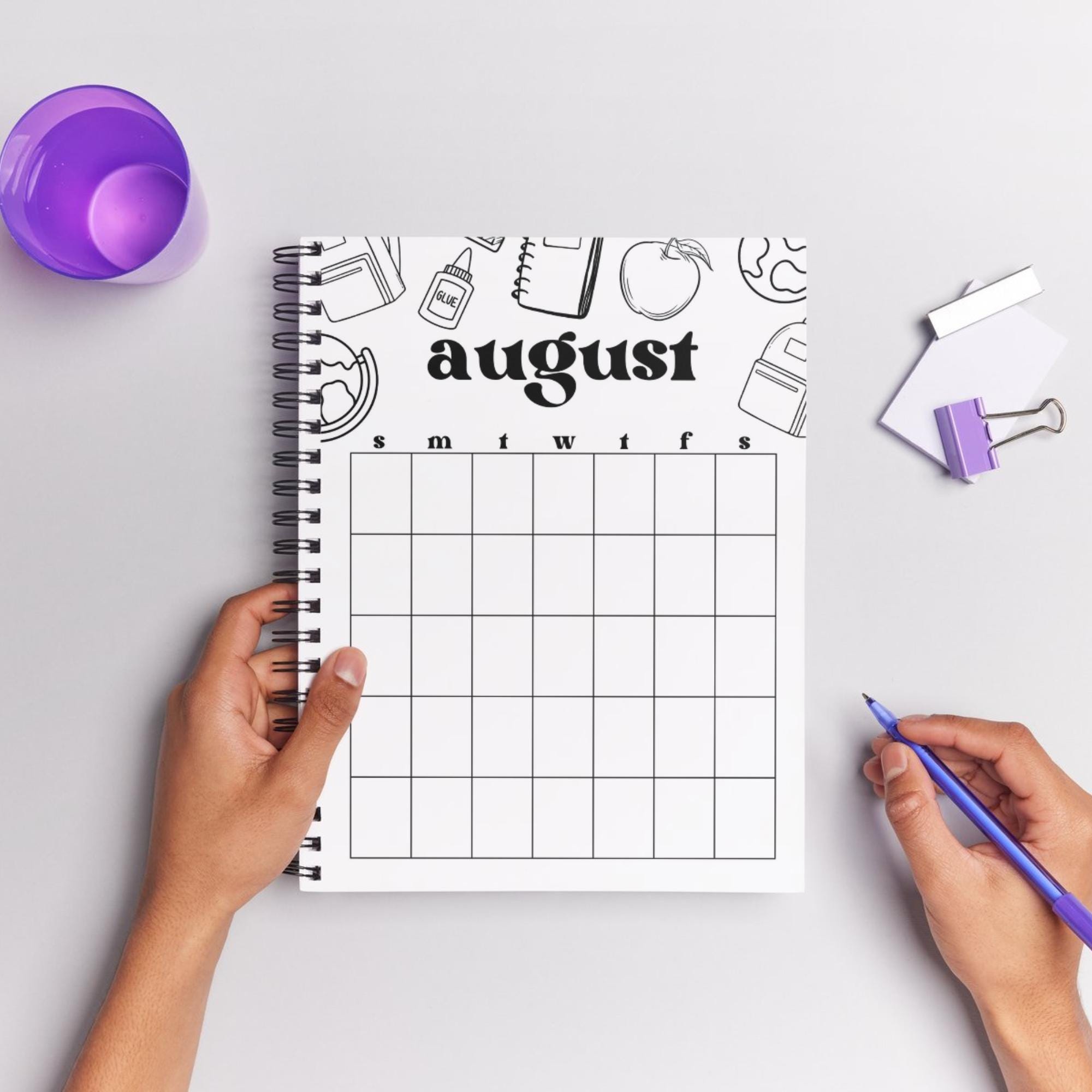 12-month Printable Journal Calendar - Undated, Reusable Planner | A4 ...