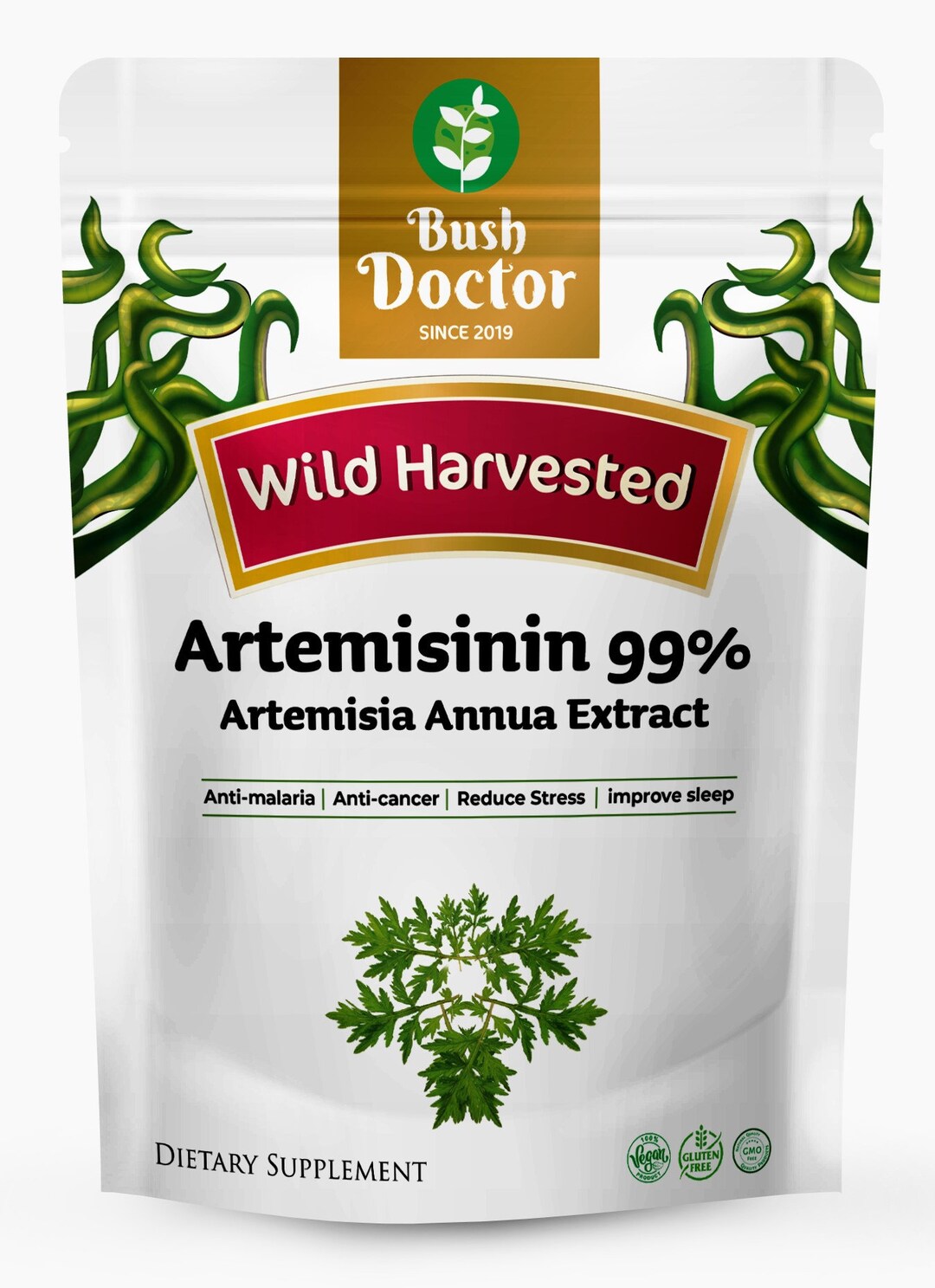 Artemisia Annua Extract Powder Artemisinin 99% Pure Sweet Wormwood 200g ...
