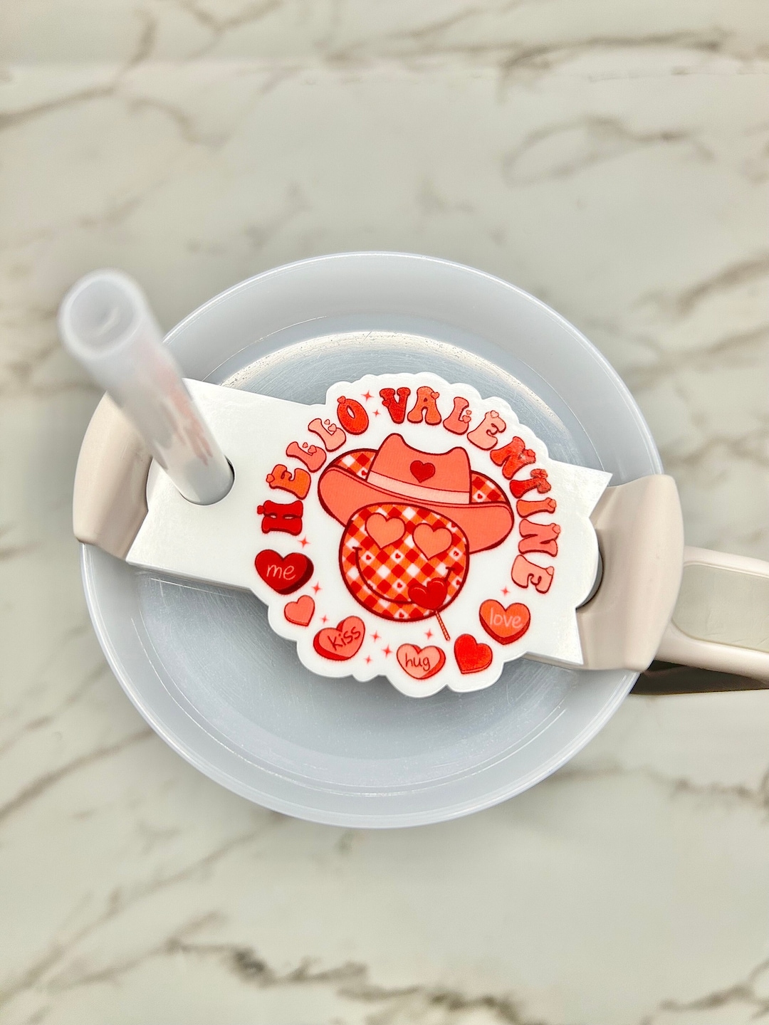 Retro Smiley Face Valentine Cup Topper / Stanley Topper / Tumbler ...