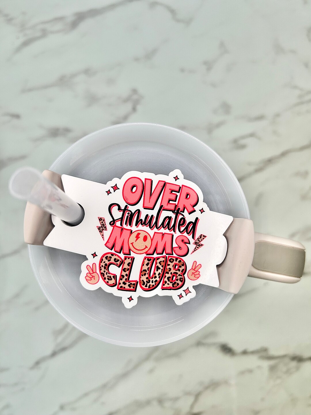 Retro Over Stimulated Moms Club Cup Topper / Stanley Topper / Tumbler ...