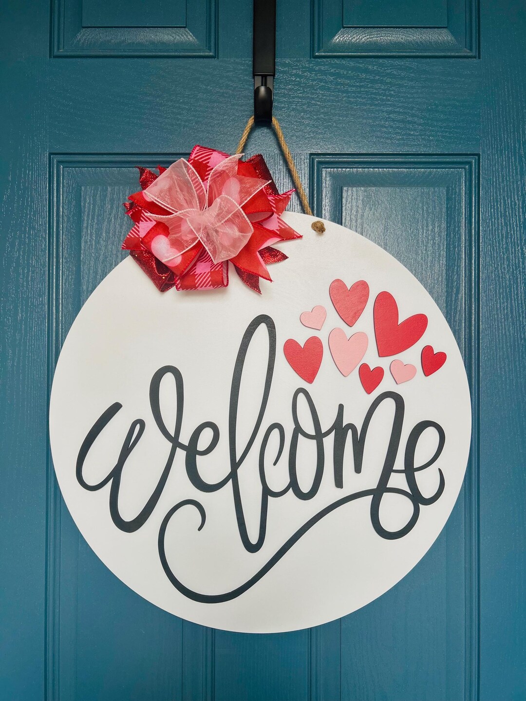 Valentine’s Day Door Hanger / Valentine’s Day Front Door Sign / Welcome ...
