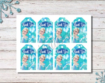 Frozen Birthday Tags | Etsy